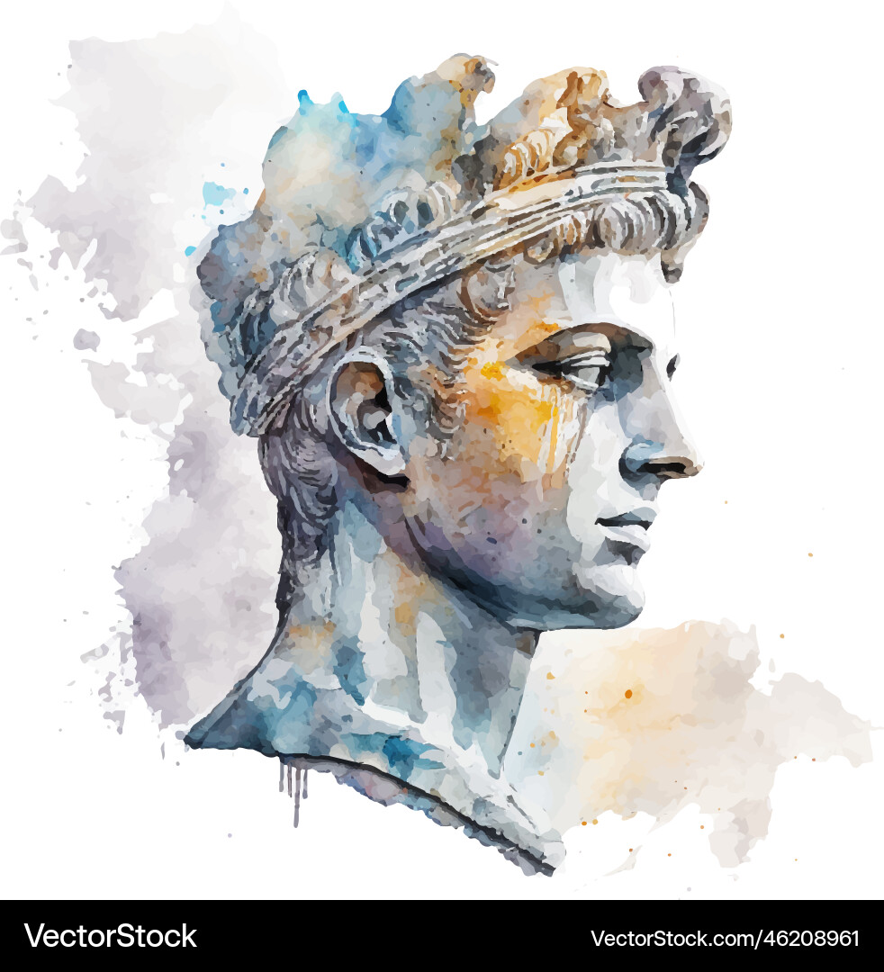 Contemporary art with antique statue head Vector Image