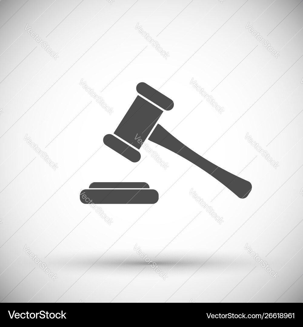 Hammer Judge Icon - Justice Symbol Royalty Free Vector Image