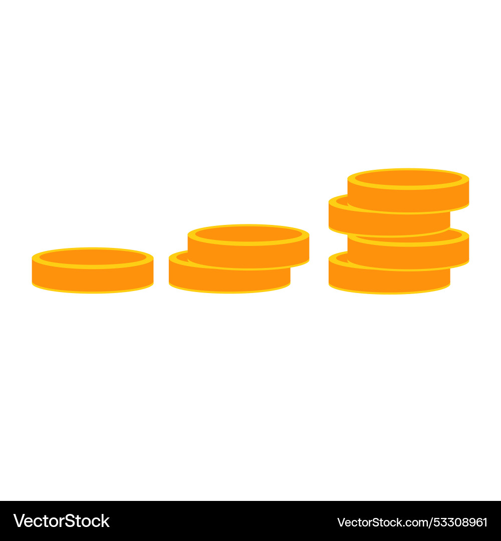 Money coin stack pile of gold Royalty Free Vector Image