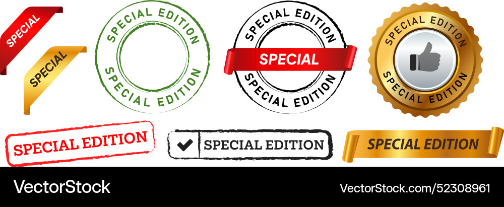 Special edition limited product stamp collection Vector Image