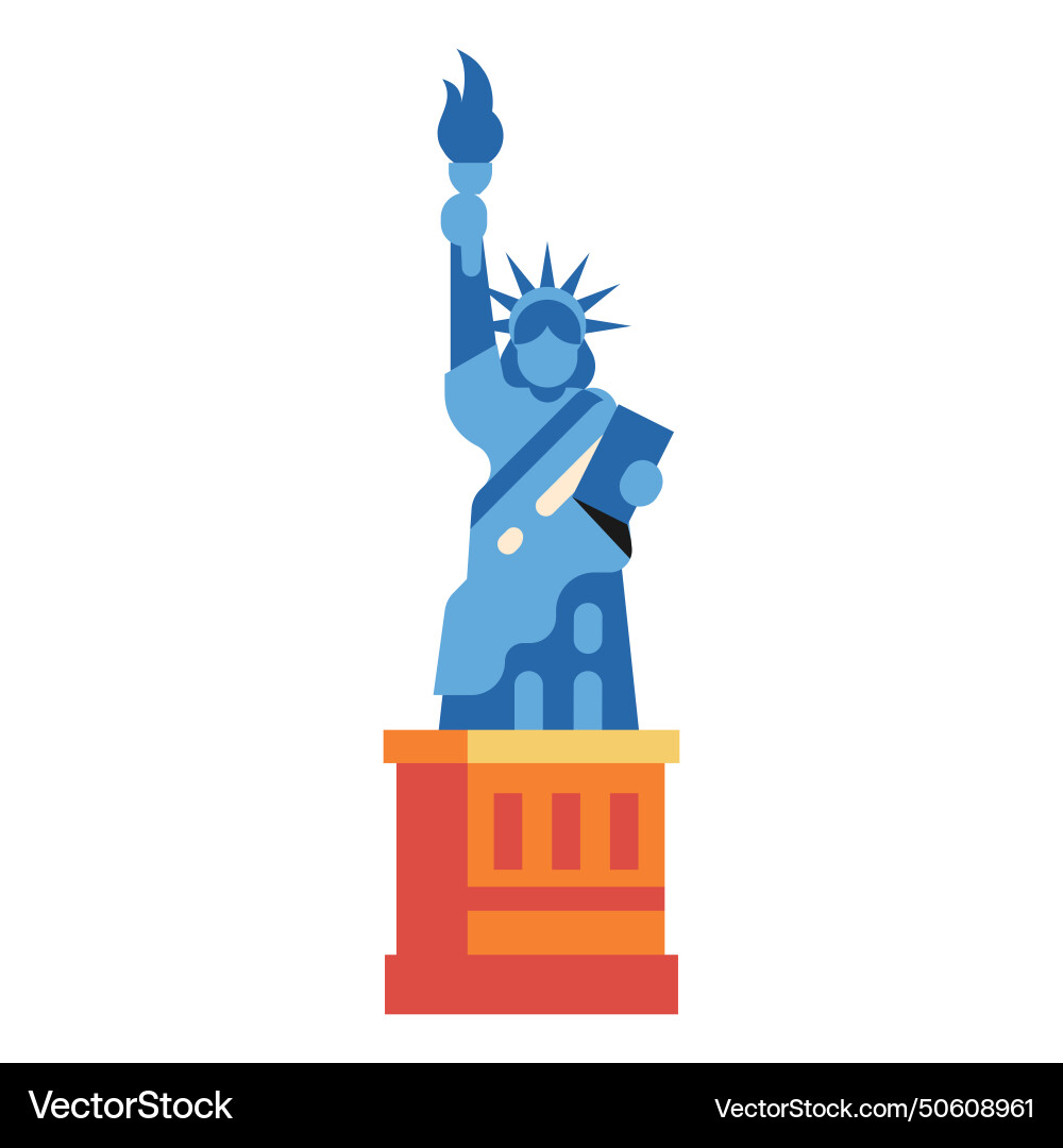 Statue of liberty icon in flat design Royalty Free Vector