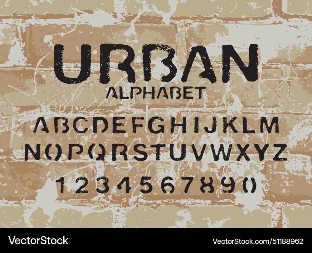 Font urban stencil with in grunge style Royalty Free Vector