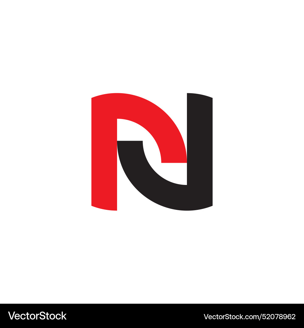 Letter rn linked curves colorful lines simple logo