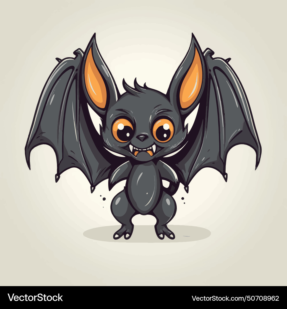 Monster cute bat cartoon Royalty Free Vector Image