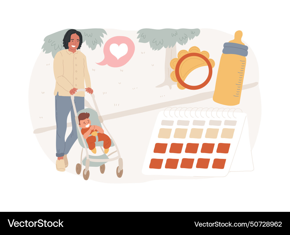 Paternity leave isolated concept Royalty Free Vector Image