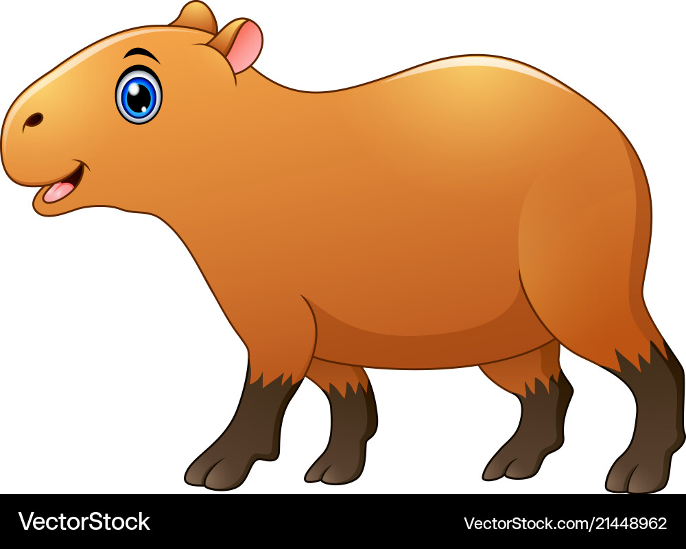 Süße Capybara Cartoon Lizenzfreies Vektorbild