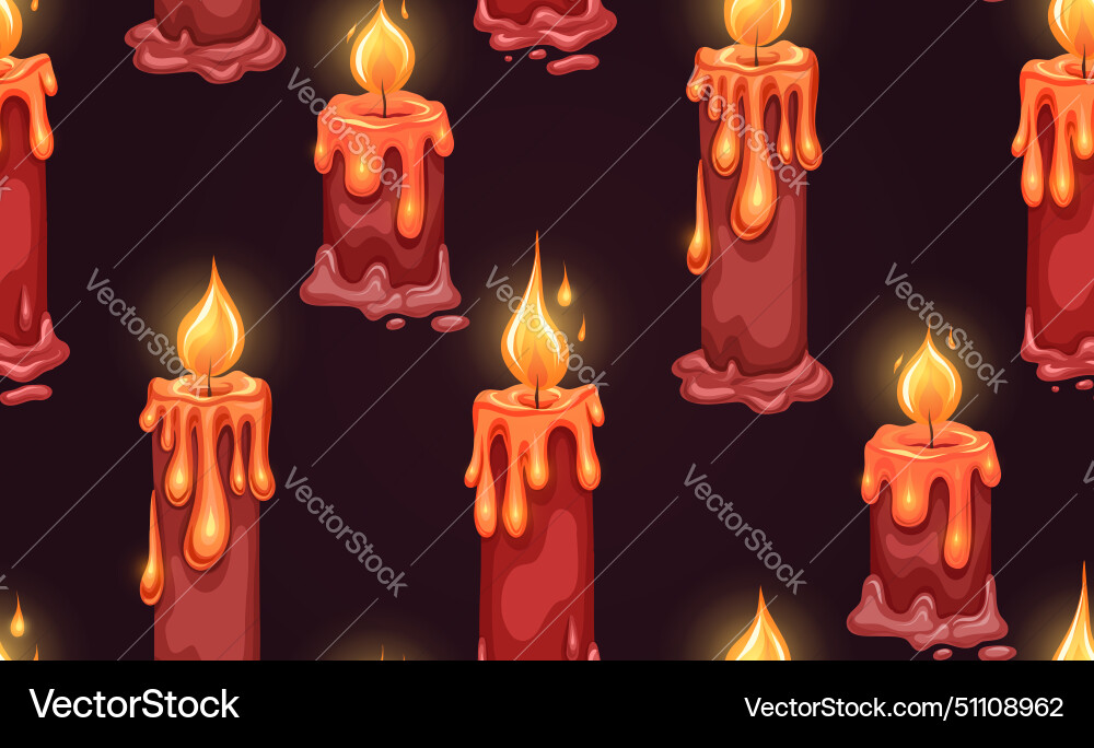 Seamless holiday pattern with candles texture Vector Image
