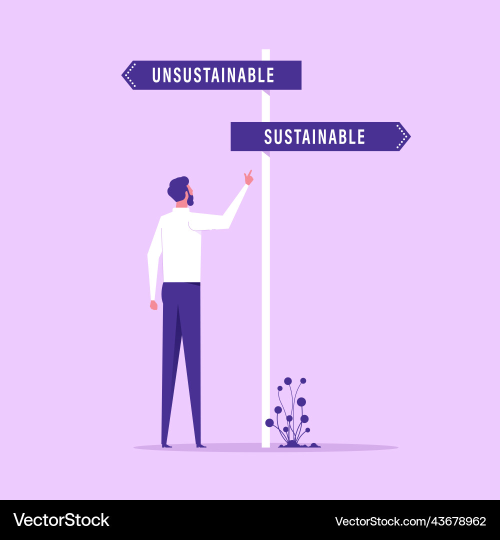 Sustainable vs. Unsustainable Choices Royalty Free Vector