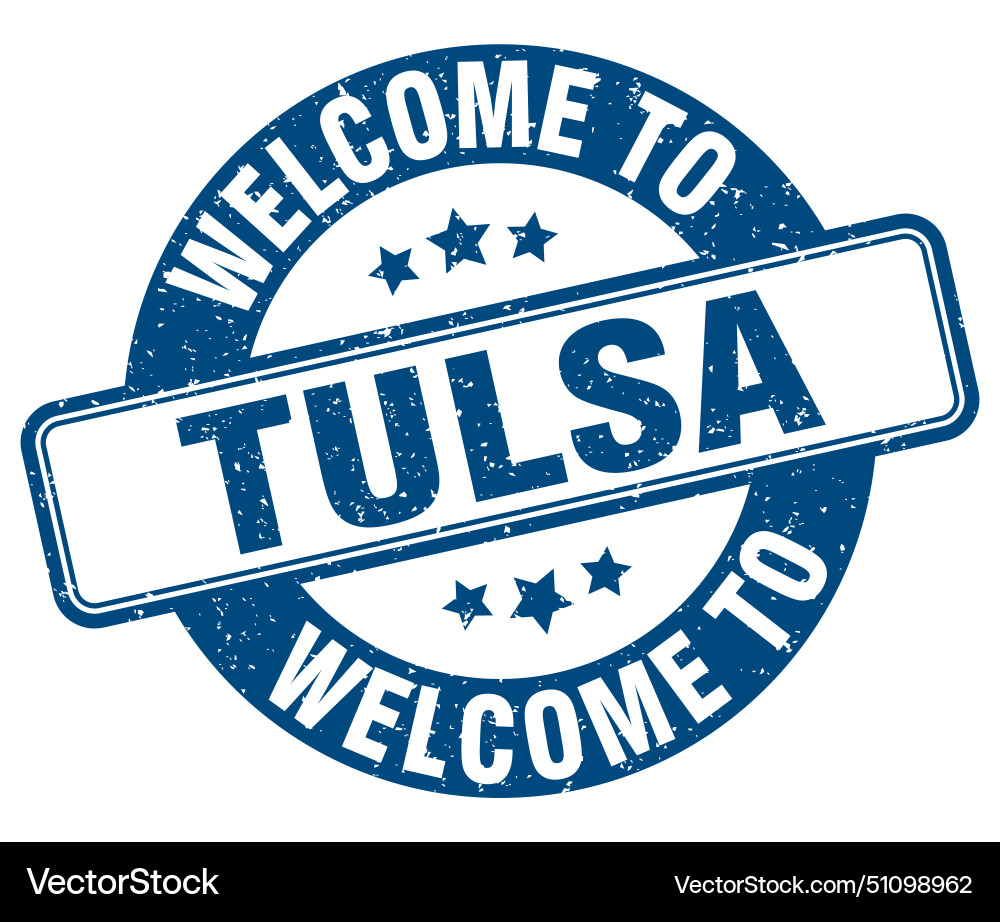 Welcome to tulsa stamp round sign Royalty Free Vector Image