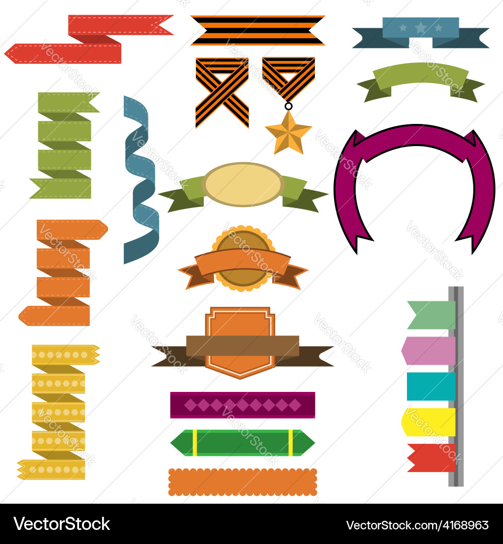 Celebration Decorations & Ribbons Royalty Free Vector