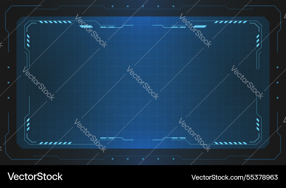 Dark Blue Tech HUD Frames Royalty Free Vector Image