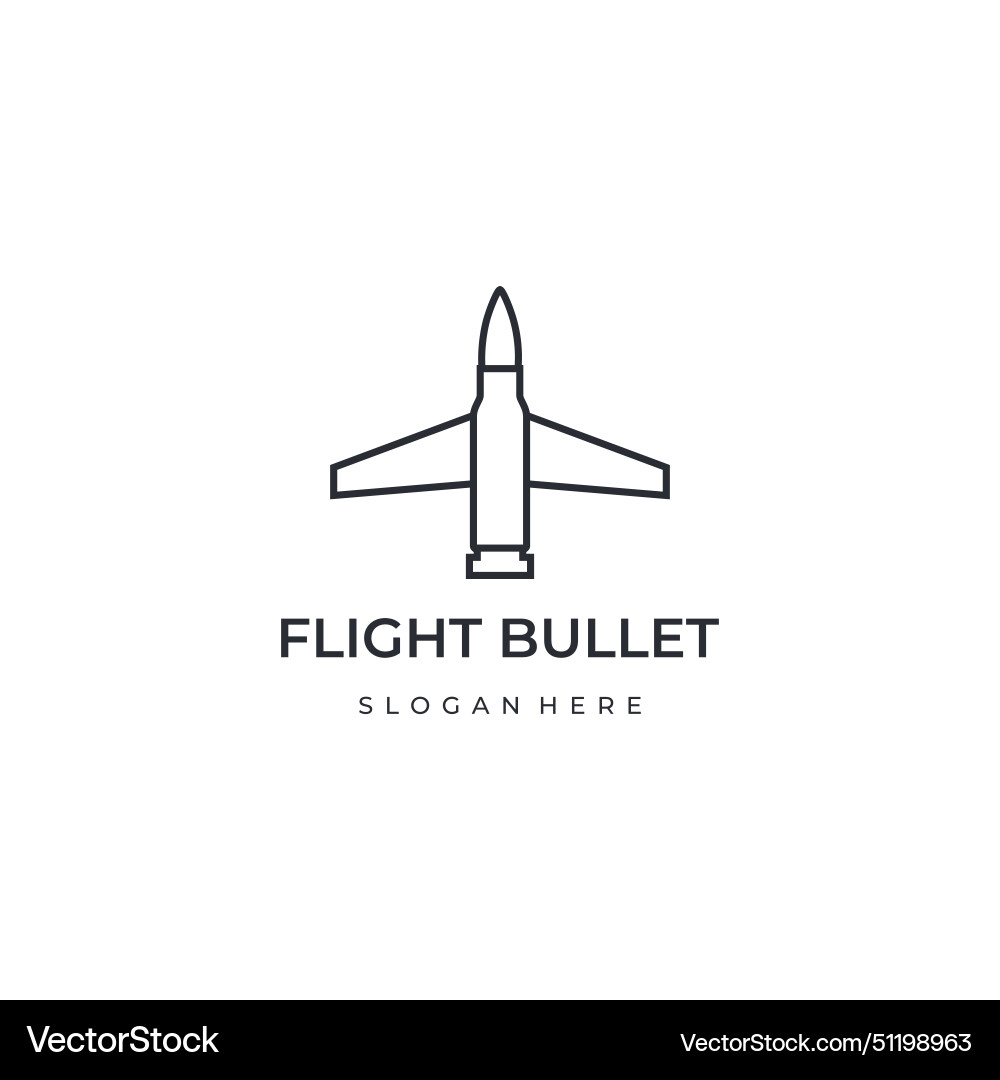 Flight bullet logo combine with plane Royalty Free Vector