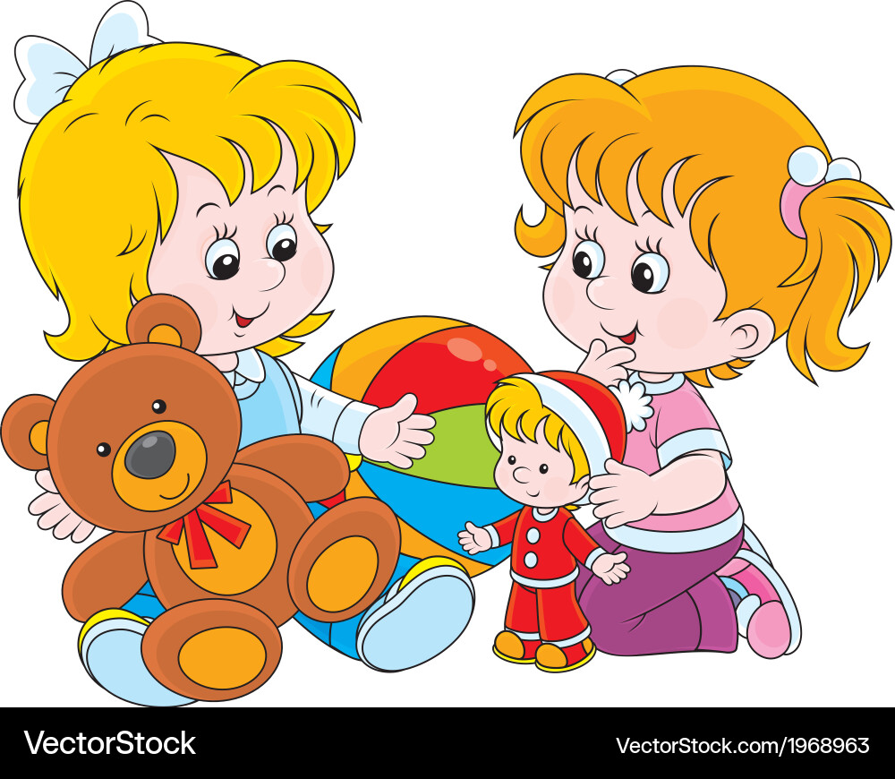 Girls playing Royalty Free Vector Image - VectorStock