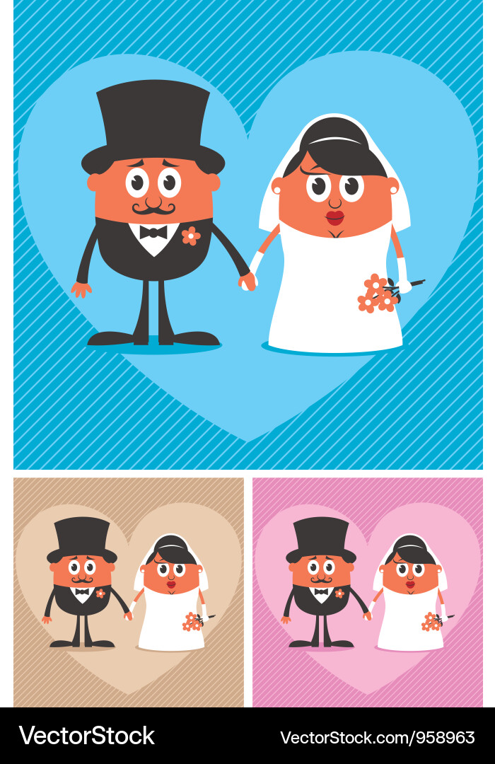 Groom and bride Royalty Free Vector Image - VectorStock
