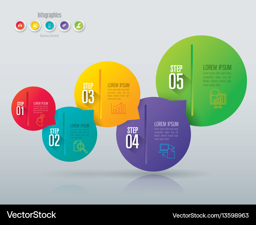Infographics design with 5 step Royalty Free Vector Image