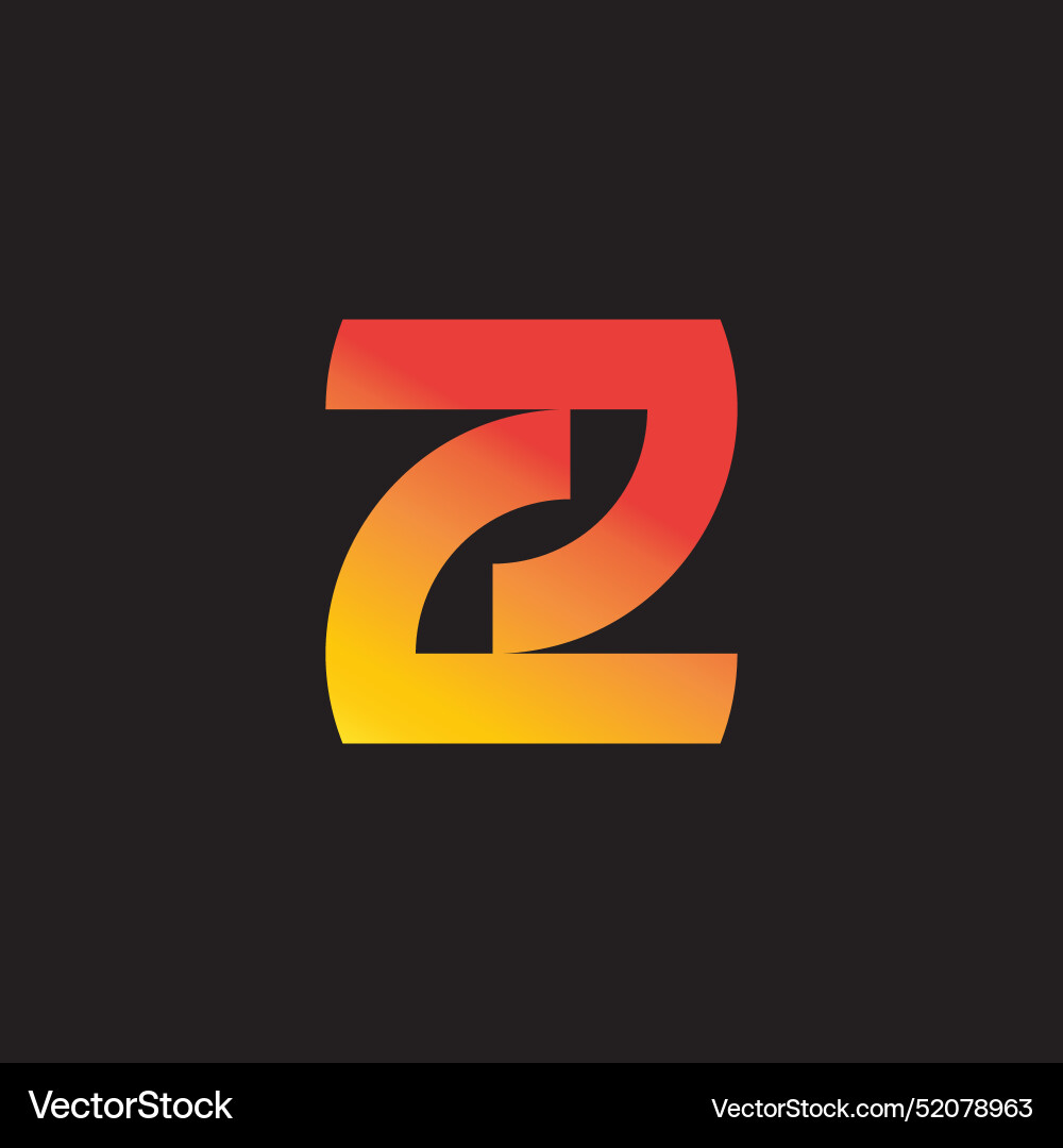Letter z linked rotate simple gradient logo Vector Image