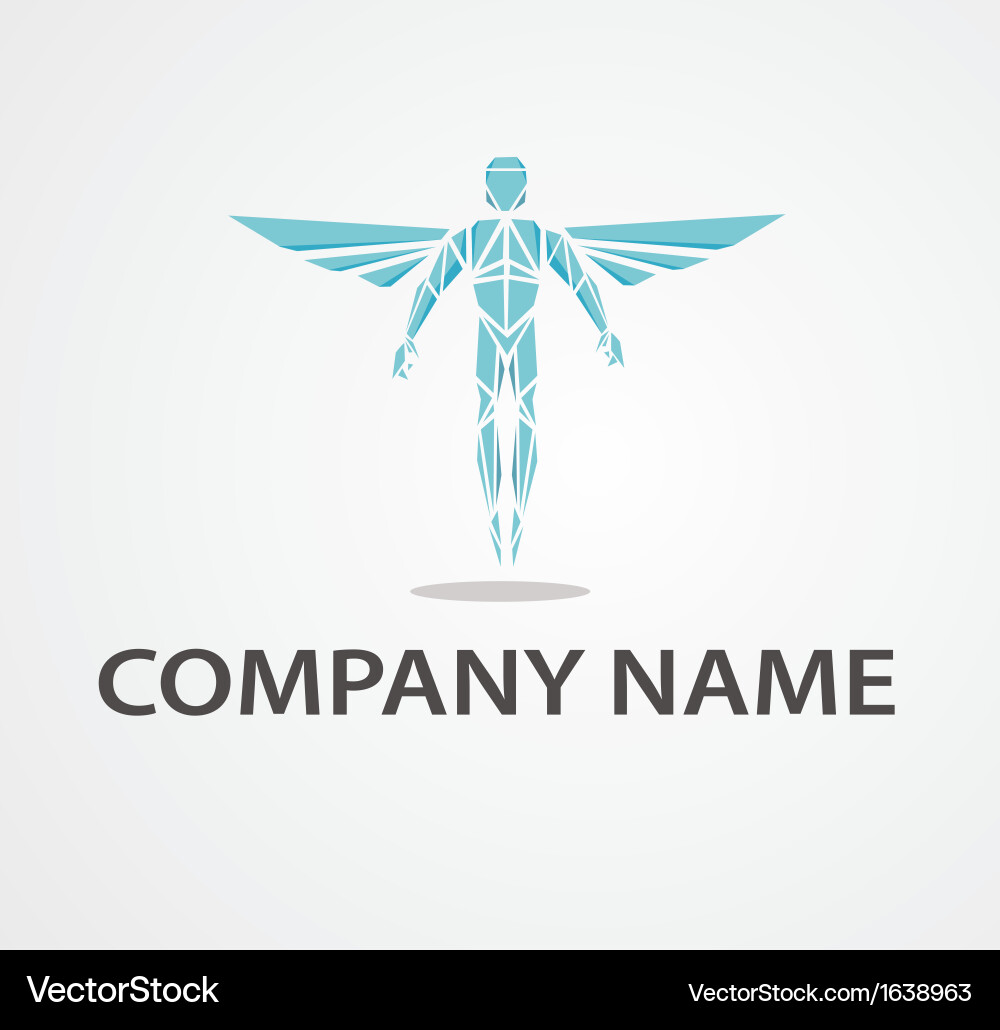 Logo flying man Royalty Free Vector Image - VectorStock