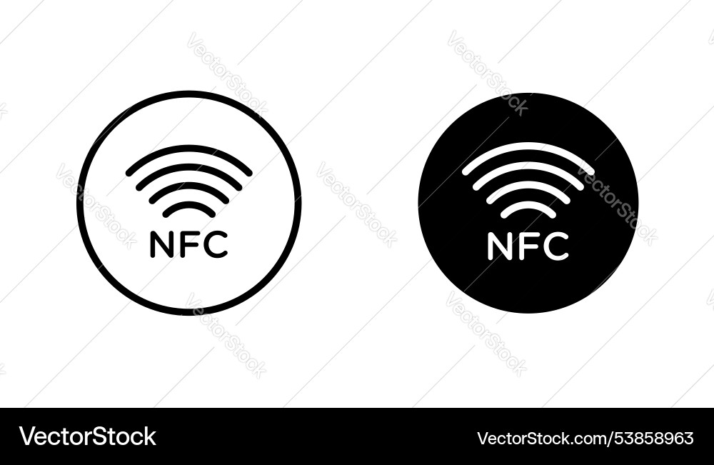 Nfc Symbol gesetzt Lizenzfreies Vektorbild - VectorStock