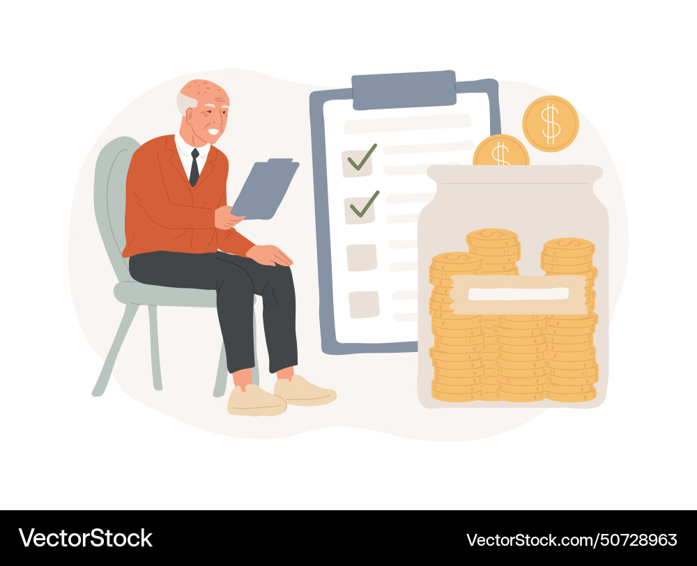 Pension scheme isolated concept Royalty Free Vector Image