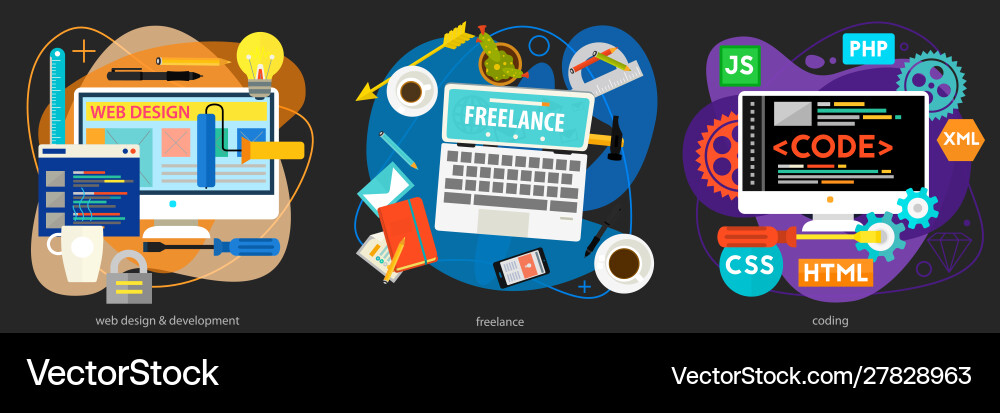 Programming And Development Analytics Coding Vector Image 2213