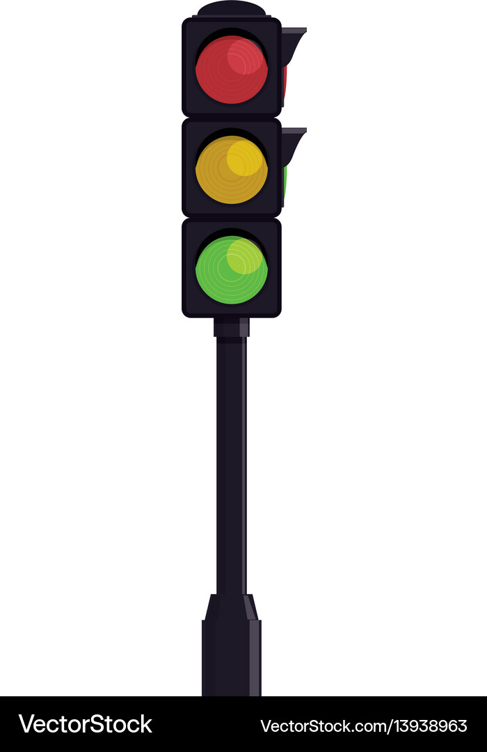 Semaphore traffic light post Royalty Free Vector Image