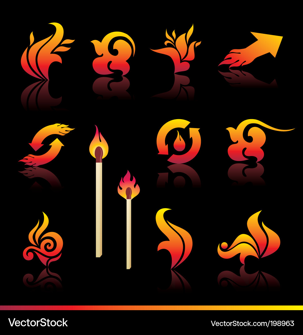 Set of fire logo Royalty Free Vector Image - VectorStock
