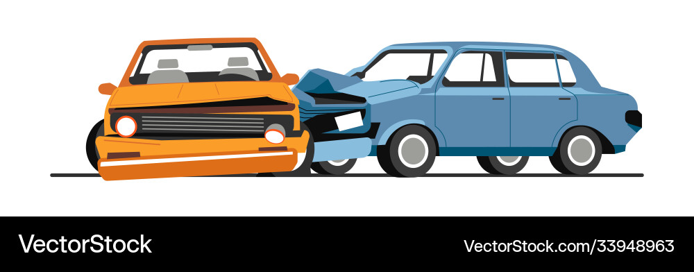 Traffic collision cars road accident Royalty Free Vector
