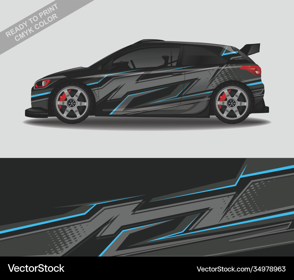 Wrap car decal design custom livery race rally Vector Image