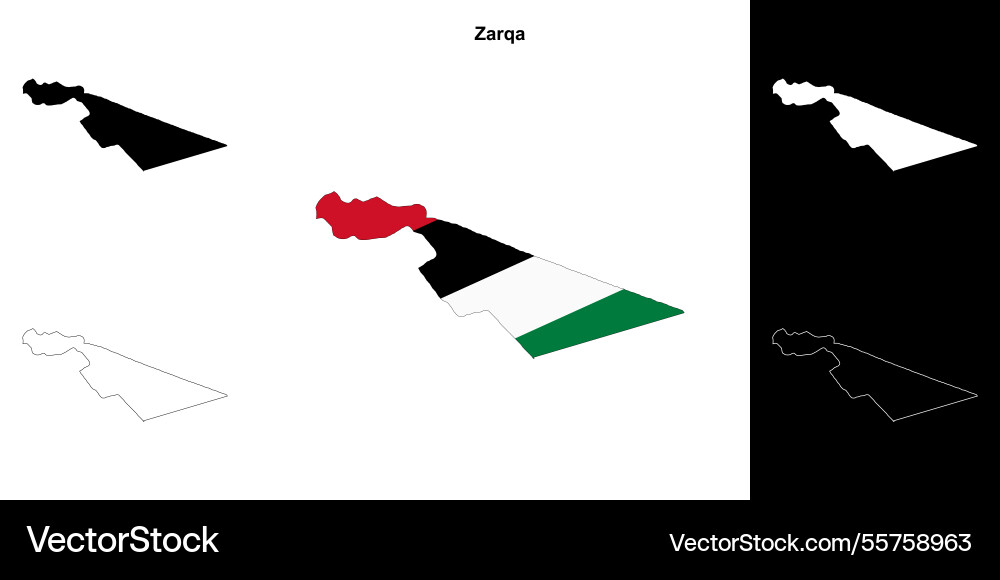 Zarqa outline map Royalty Free Vector Image - VectorStock