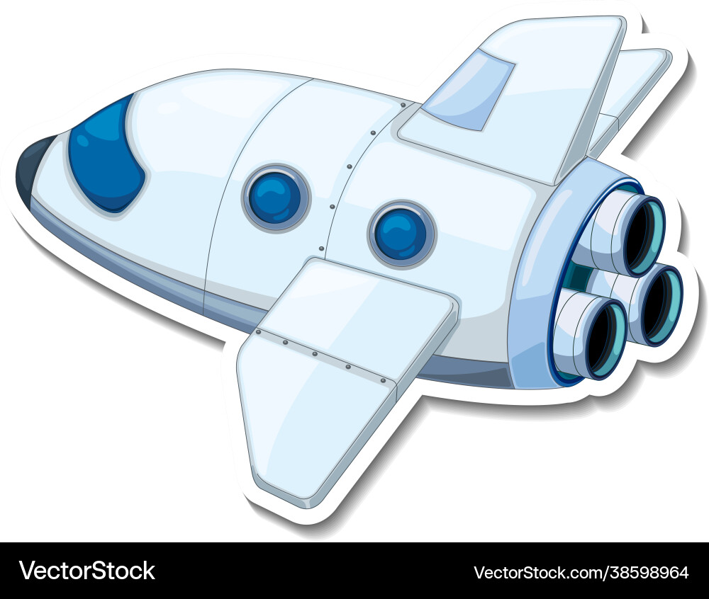 A sticker template with plane isolated Royalty Free Vector