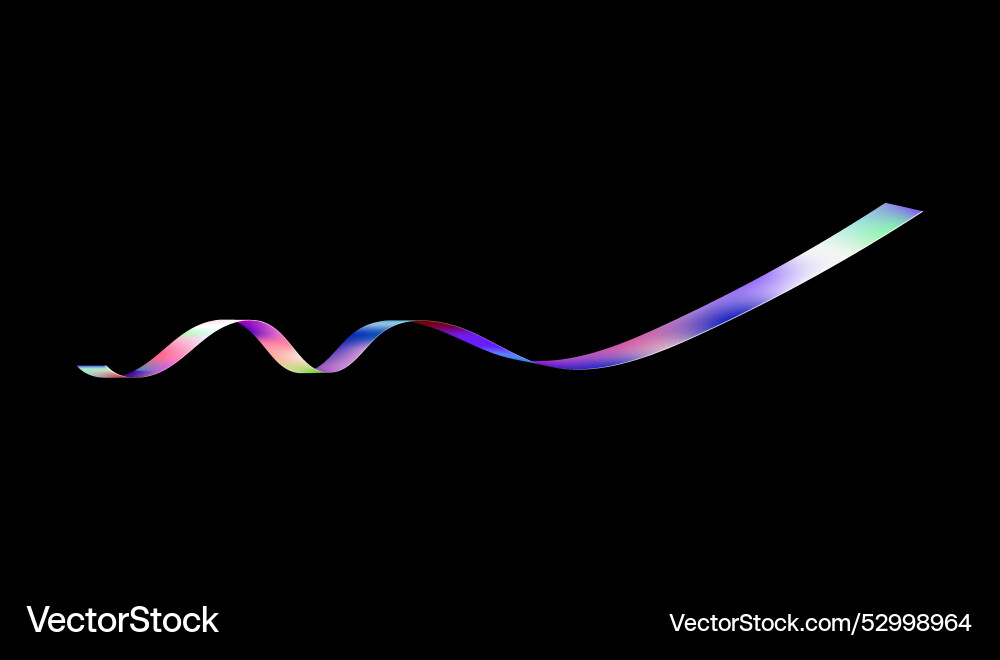 Abstract multicolored holographic wave ribbon Vector Image