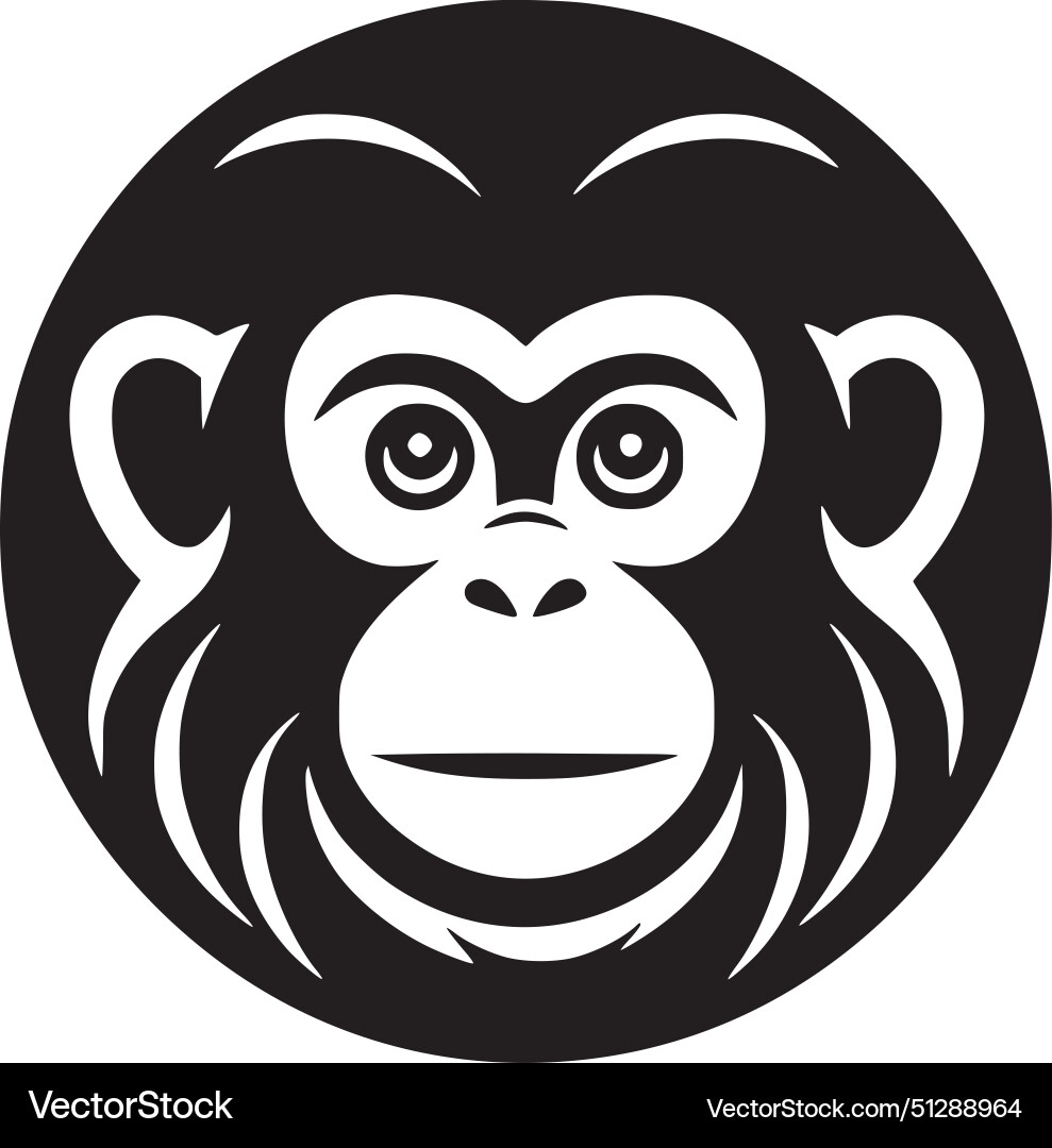 Affe - minimalistische und einfache Silhouette Vektorbild