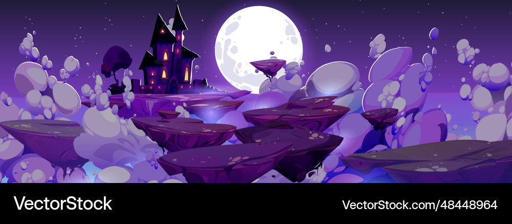 Fantasy sky road to magic castle background Vector Image