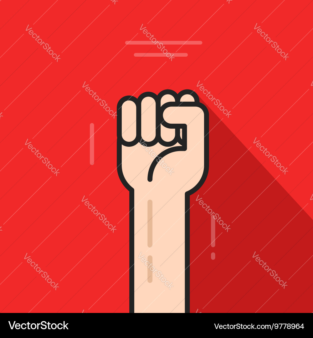 Fist hand up revolution logo idea freedom symbol Vector Image