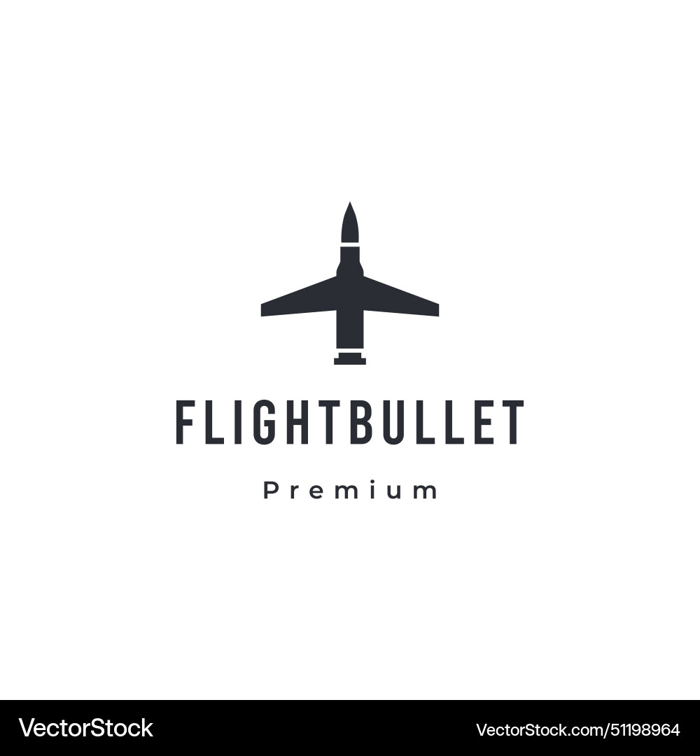 Flight bullet logo combine with plane Royalty Free Vector