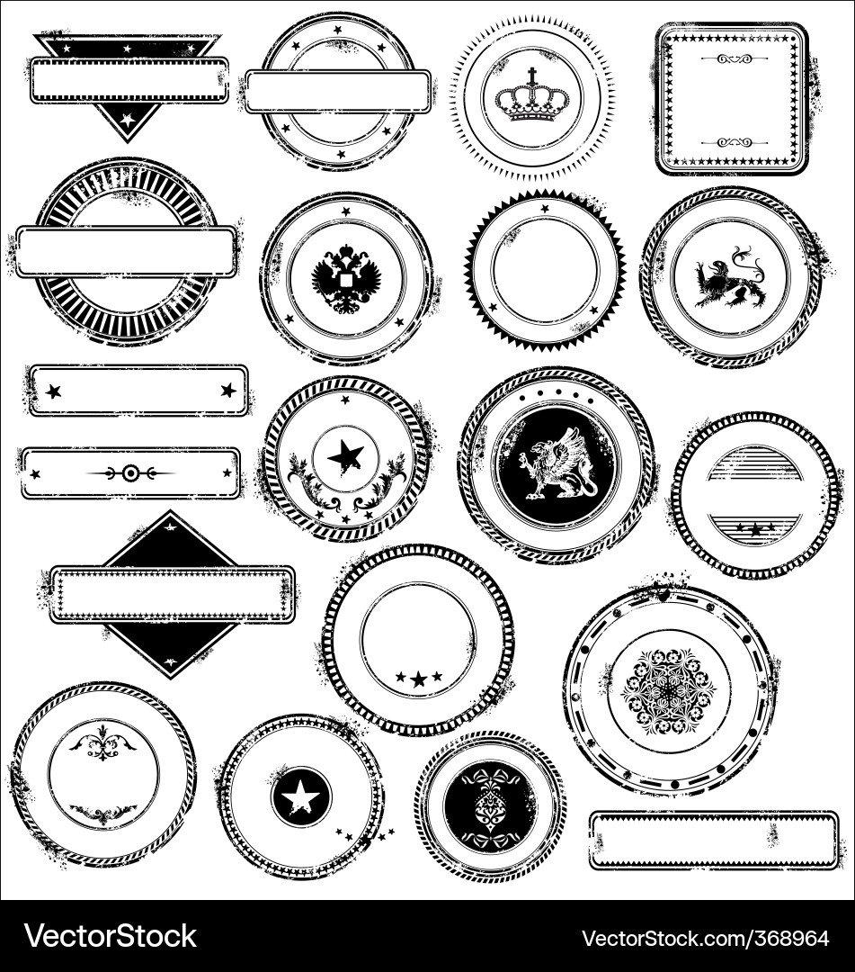 Grunge Rubber Stamps - Vintage Set Royalty Free Vector Image