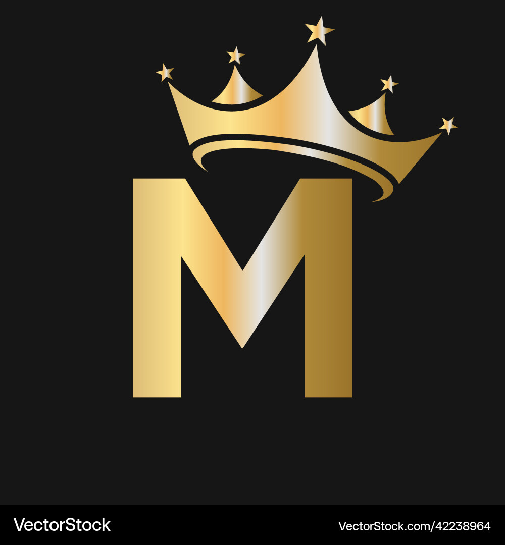 Letter m crown logo Royalty Free Vector Image - VectorStock