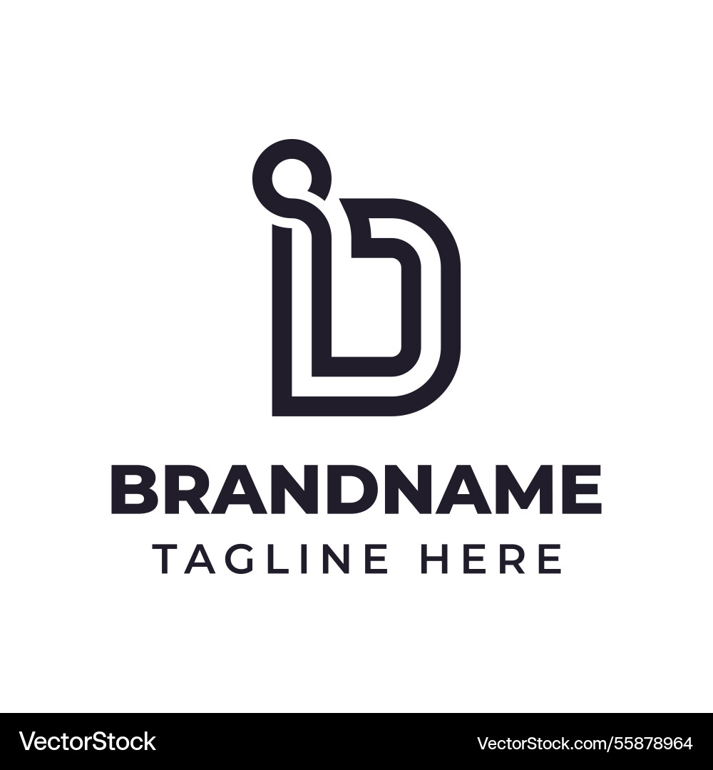 Letters di or id monogram logo suitable for any Vector Image