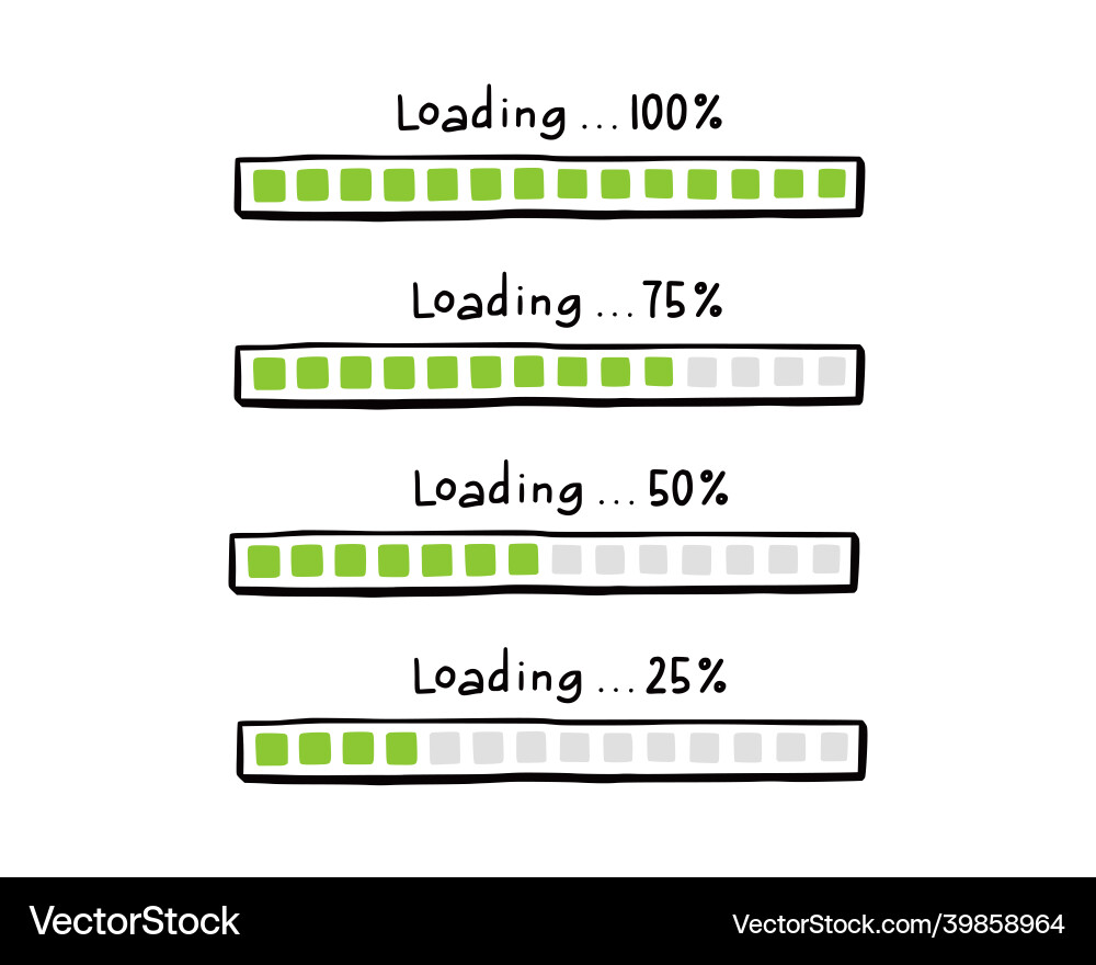 Loading bar doodle element hand drawn Royalty Free Vector