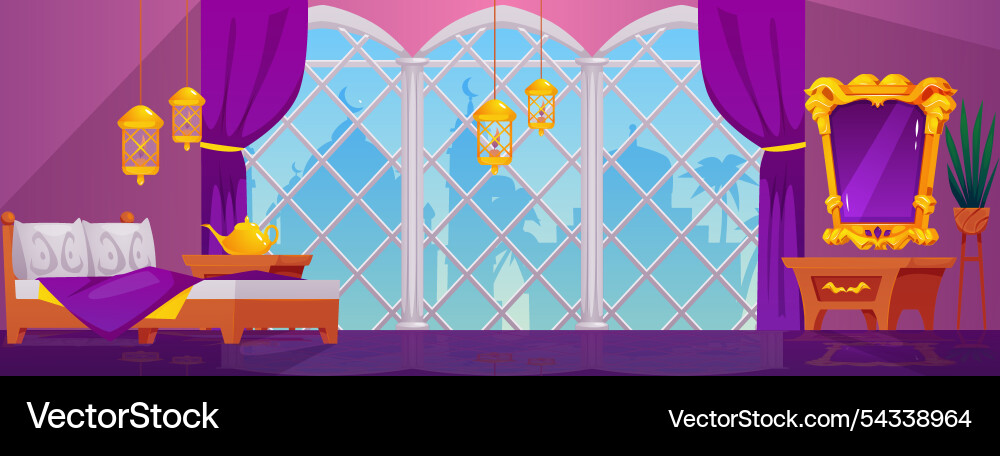 Magic mirror with floral golden ornate frame Vector Image