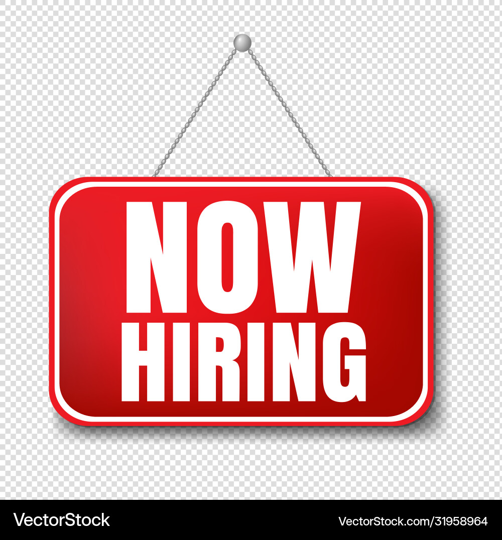 Now hiring sign transparent background Royalty Free Vector