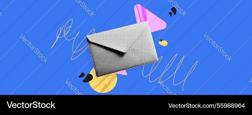 Stylized envelope with abstract shapes Royalty Free Vector