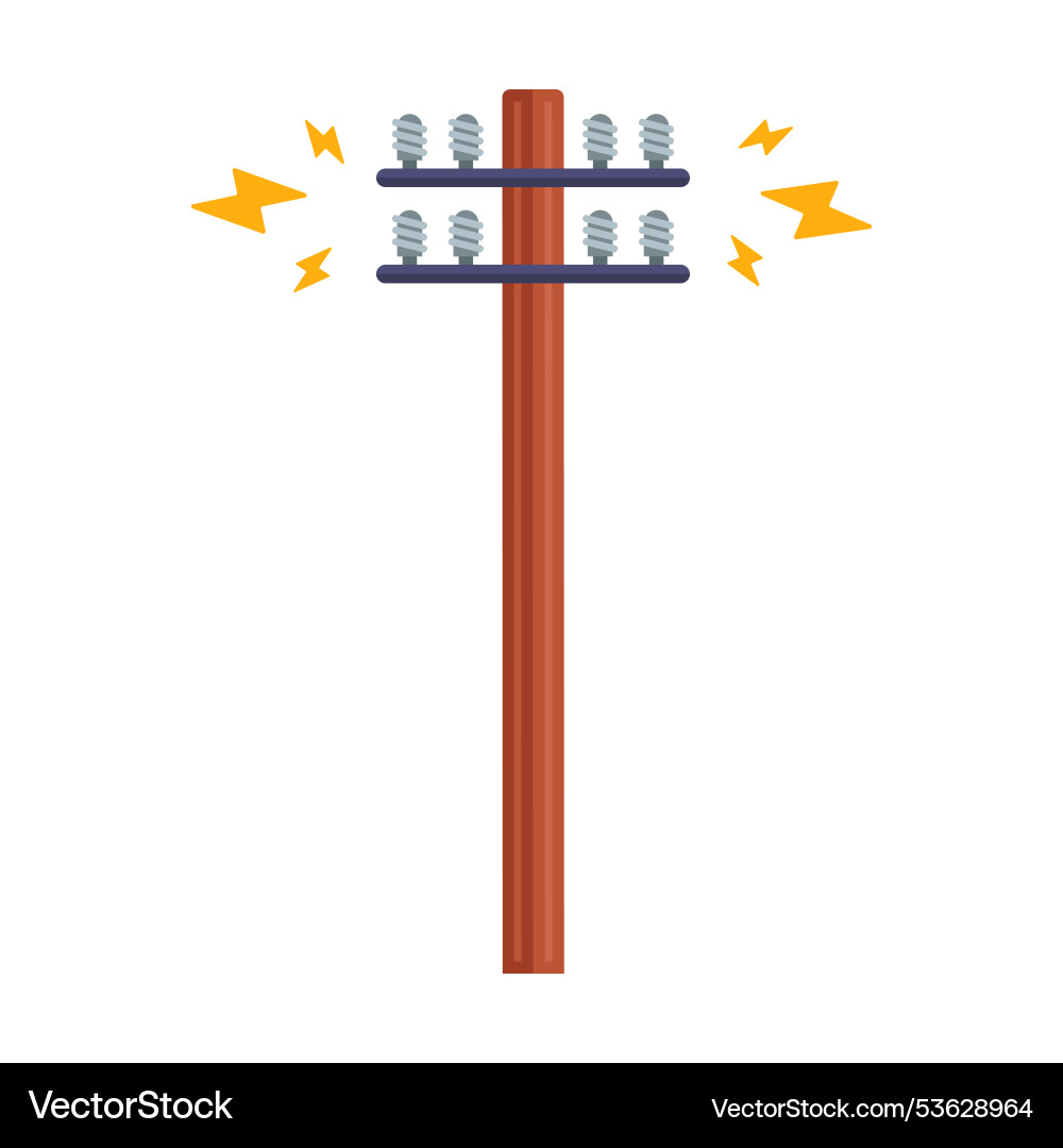 Wooden electric pole for electricity flow Vector Image