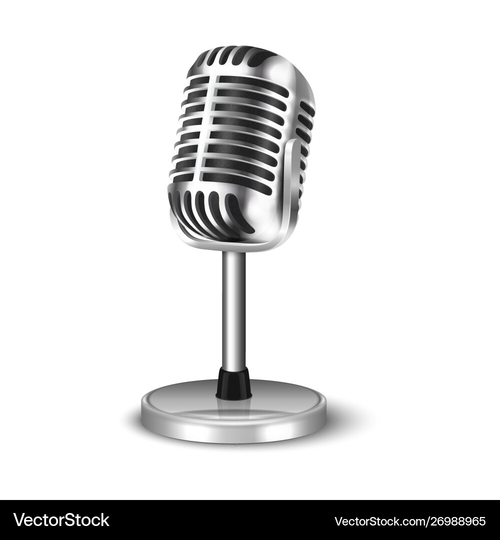 3d realistic steel retro concert vocal Royalty Free Vector
