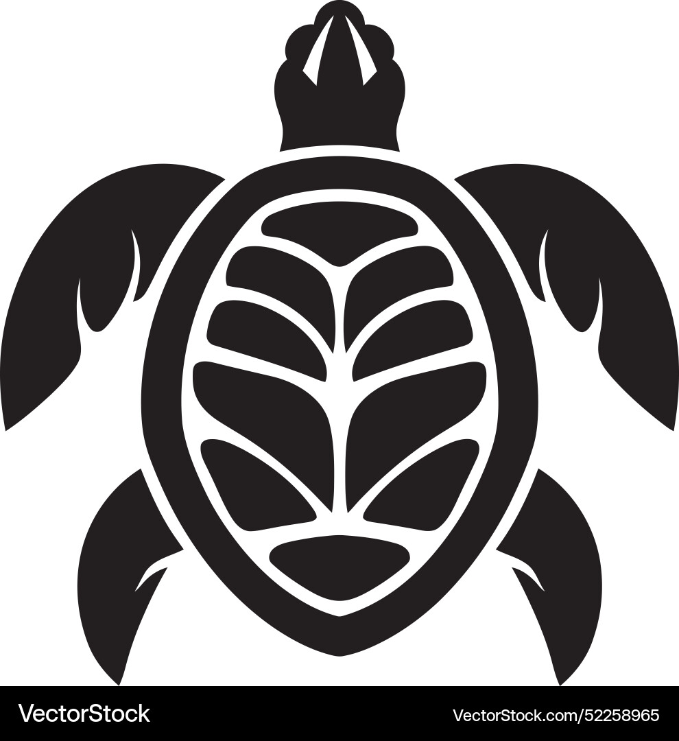 A bold black turtleabstract turtle Royalty Free Vector Image