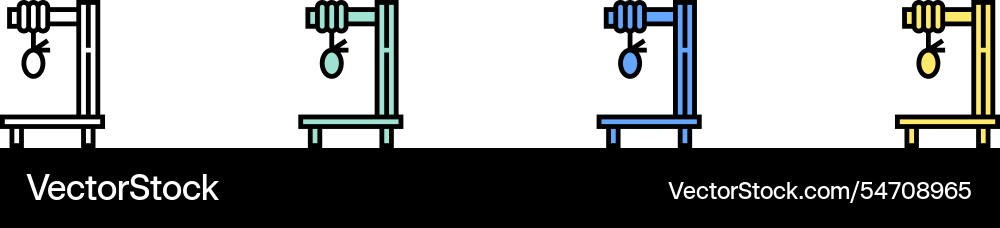 Decapitate icon outline green blue and yellow Vector Image