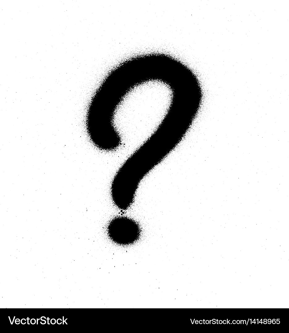 Graffiti question mark in black over white Vector Image