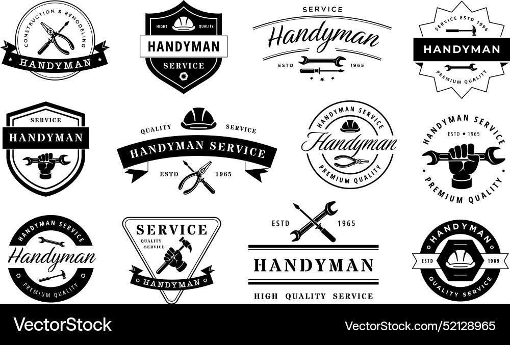 Handyman emblem vintage high quality service Vector Image