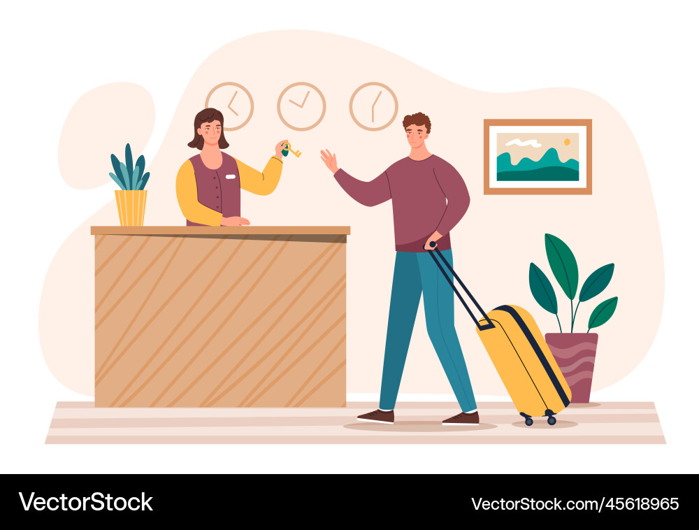 Hotel Check-In Royalty Free Vector Image - VectorStock