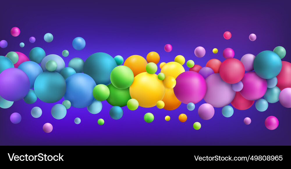 Kid balloons 3d multicolor balls graphic glass Vector Image
